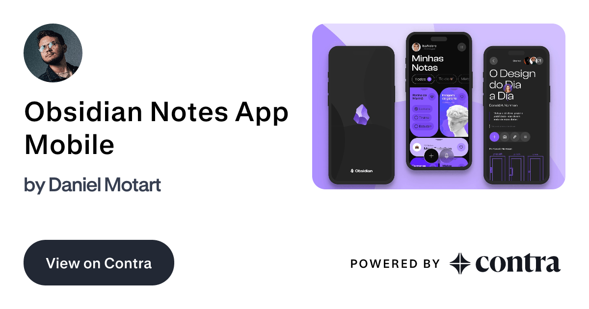 Obsidian Notes App Mobile by Daniel Motart