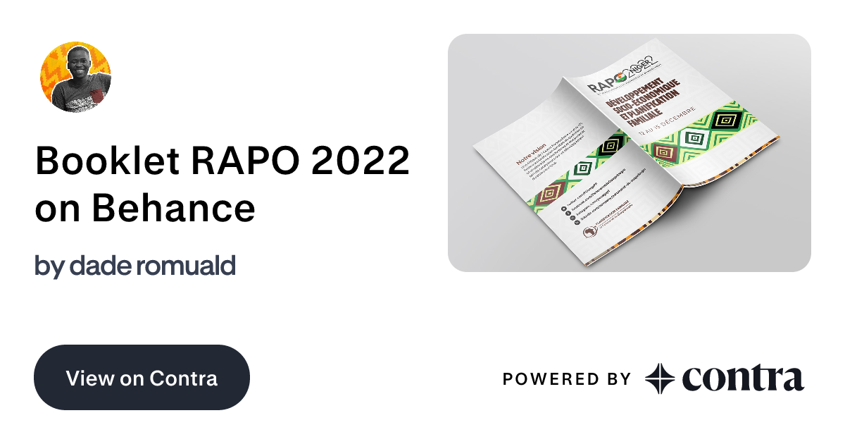 Booklet RAPO 2022 on Behance by dade romuald