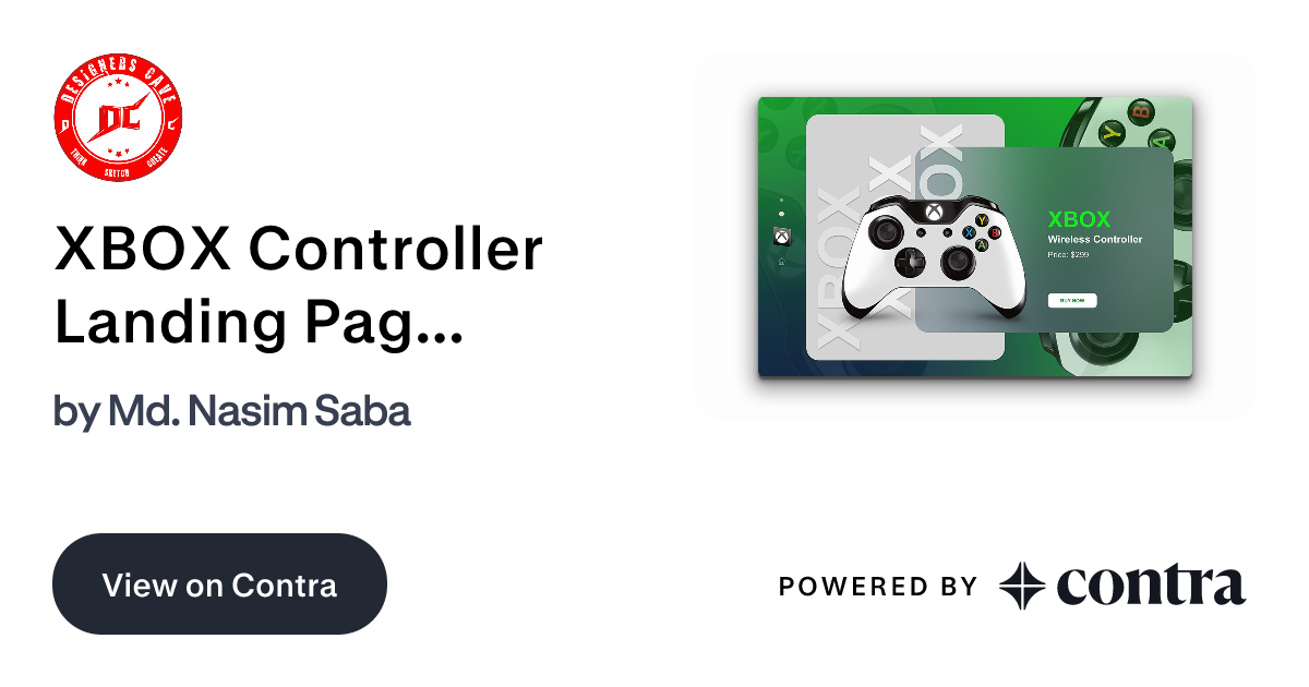 XBOX Controller Landing Page UI Design on Behance by Md. Nasim Saba