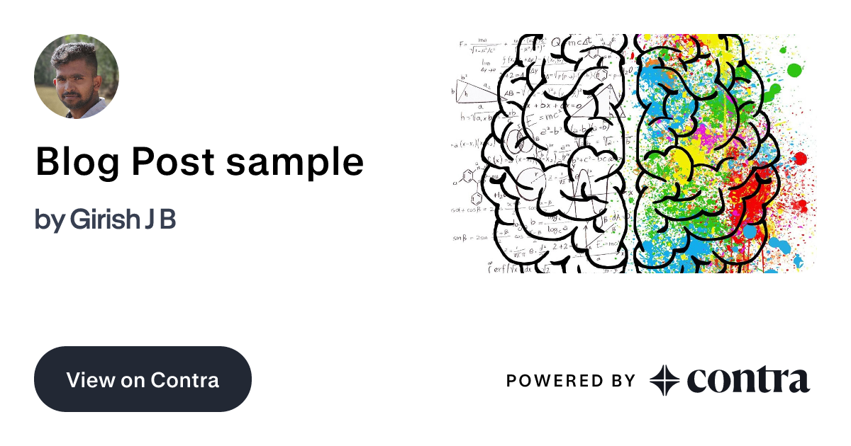 Blog Post sample by Girish J B