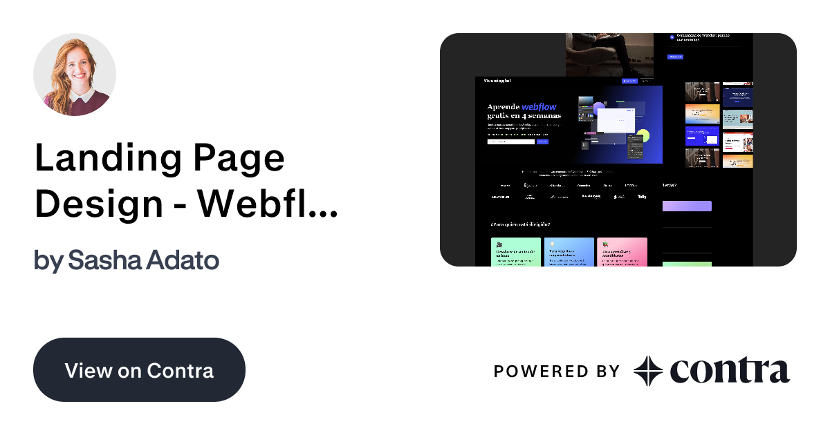 Landing Page Design - Webflow School by Sasha Adato