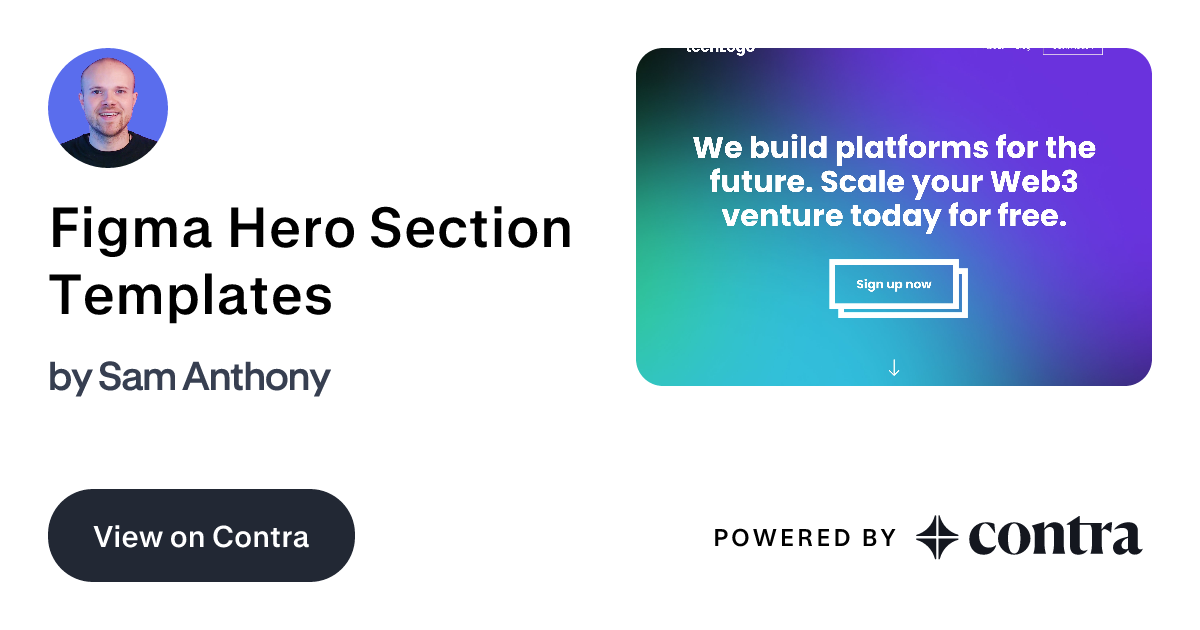 Figma Hero Section Templates by Sam Anthony