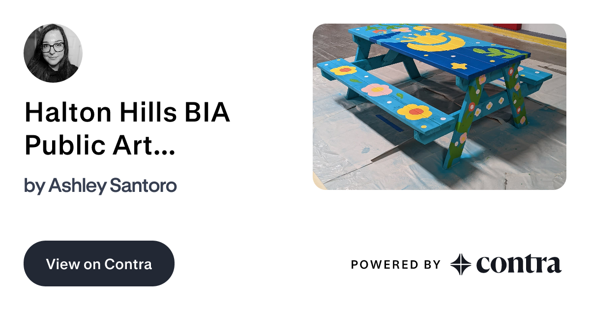 Halton Hills BIA Public Art - Picnic Table by Ashley Santoro