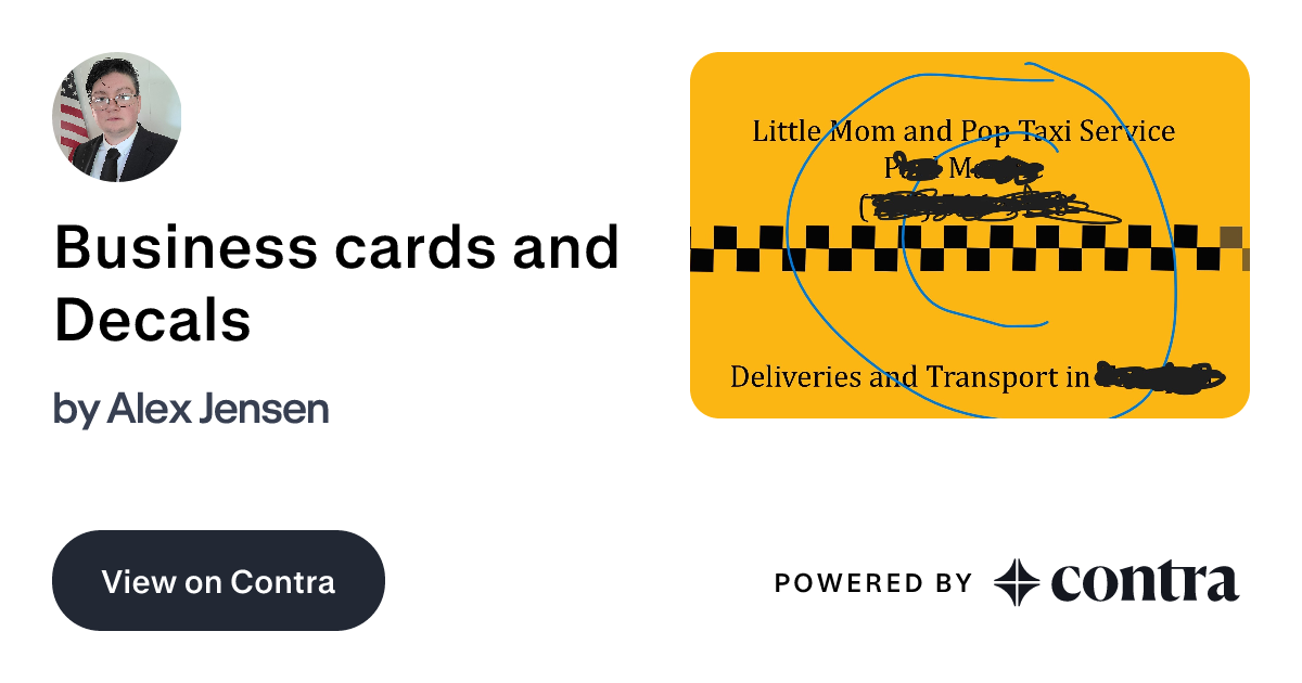 Business cards and Decals by Alex Jensen