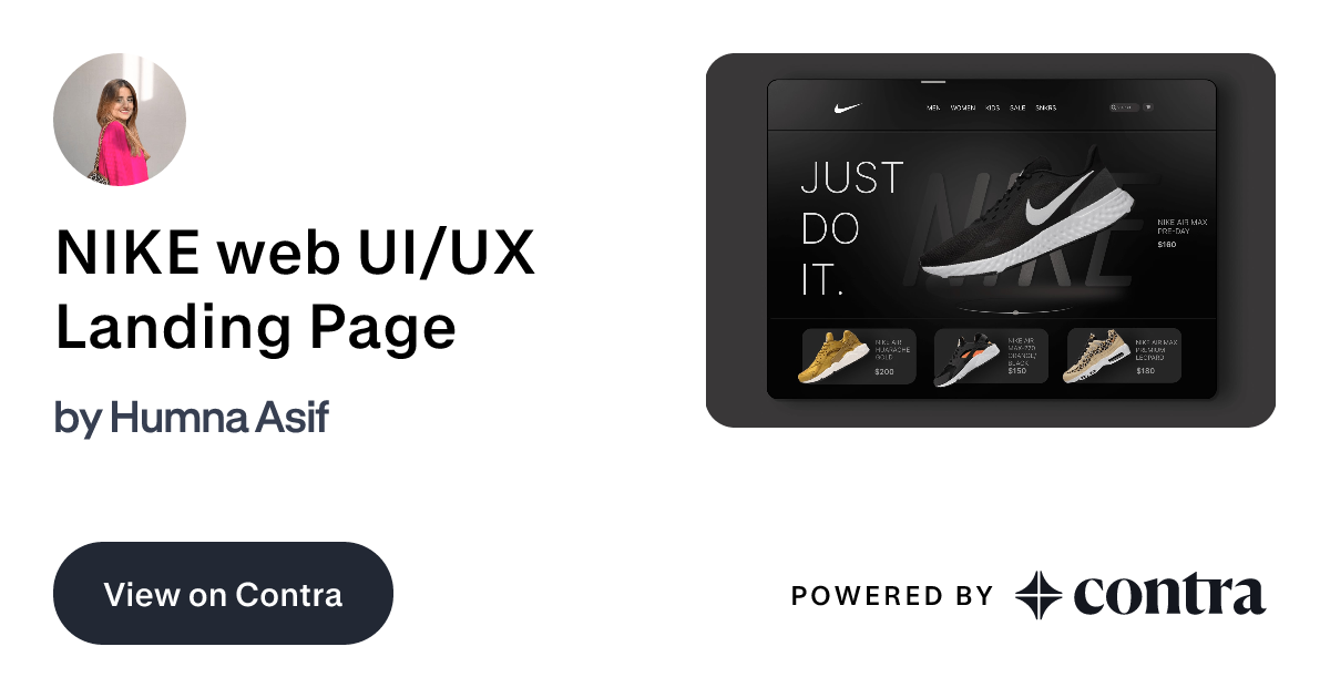 NIKE web UI/UX Landing Page by Humna Asif