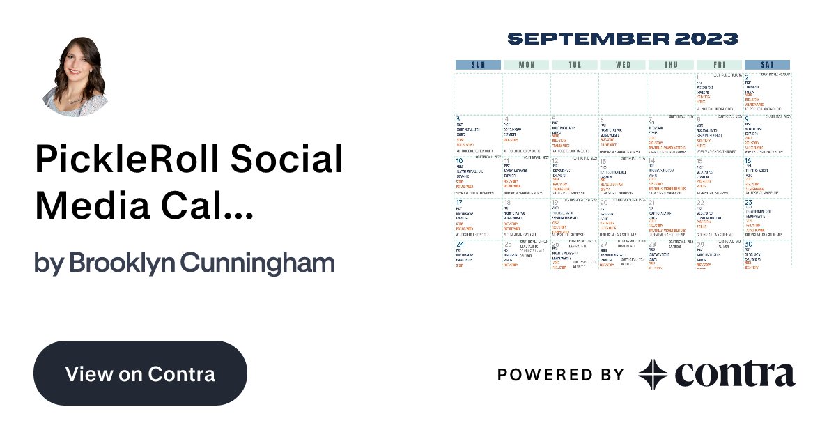 PickleRoll Social Media Calendar by Brooklyn Cunningham