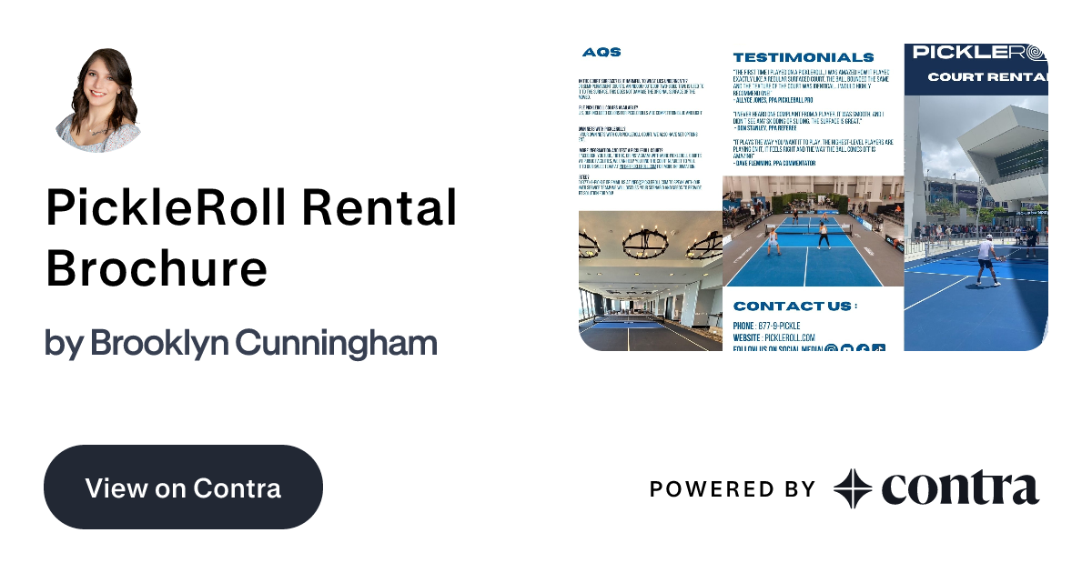 PickleRoll Rental Brochure by Brooklyn Cunningham