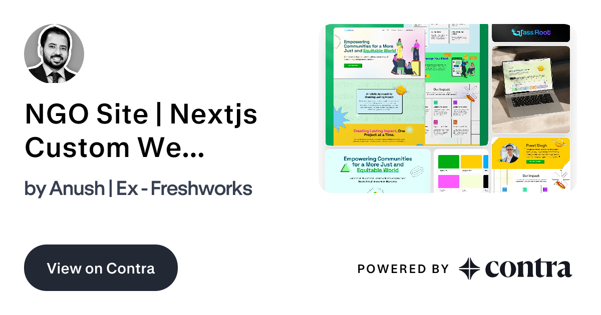 NGO Site | Nextjs Custom Web Dev + UI Design by Anush | Ex-Freshworks