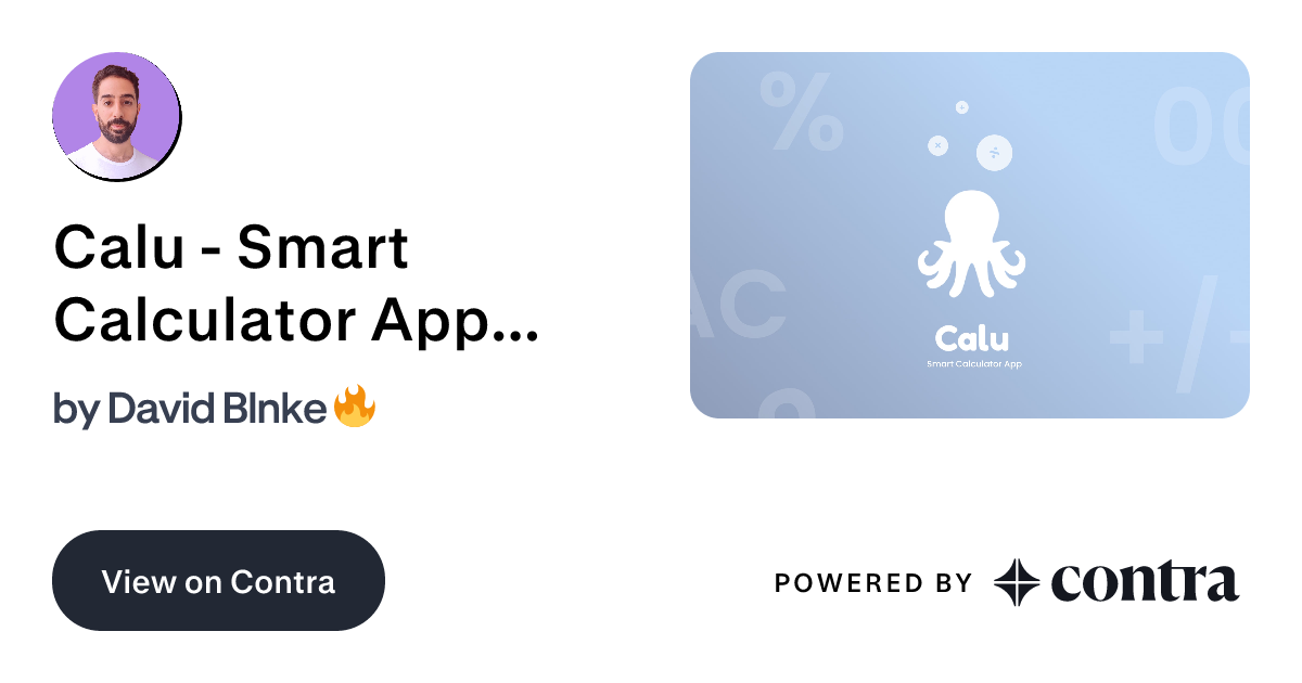 Calu - Smart Calculator App Ux Design by David Blnke 🔥