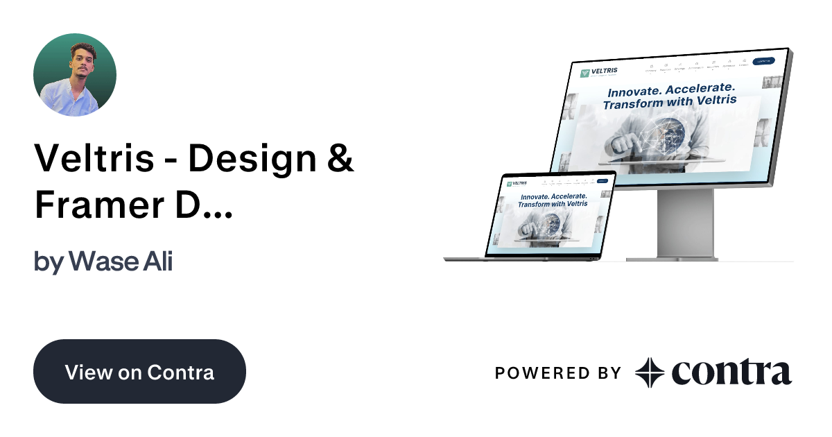 Veltris - Design & Framer Development by Wase Ali