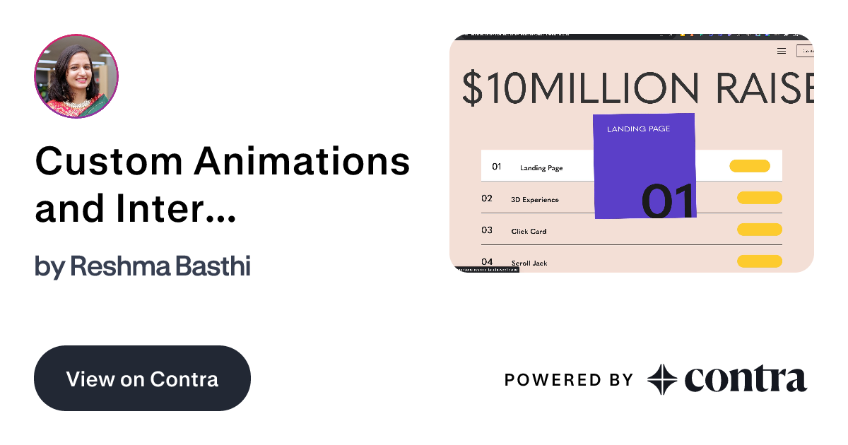 Custom Animations and Interactions on Webflow by Reshma Basthi