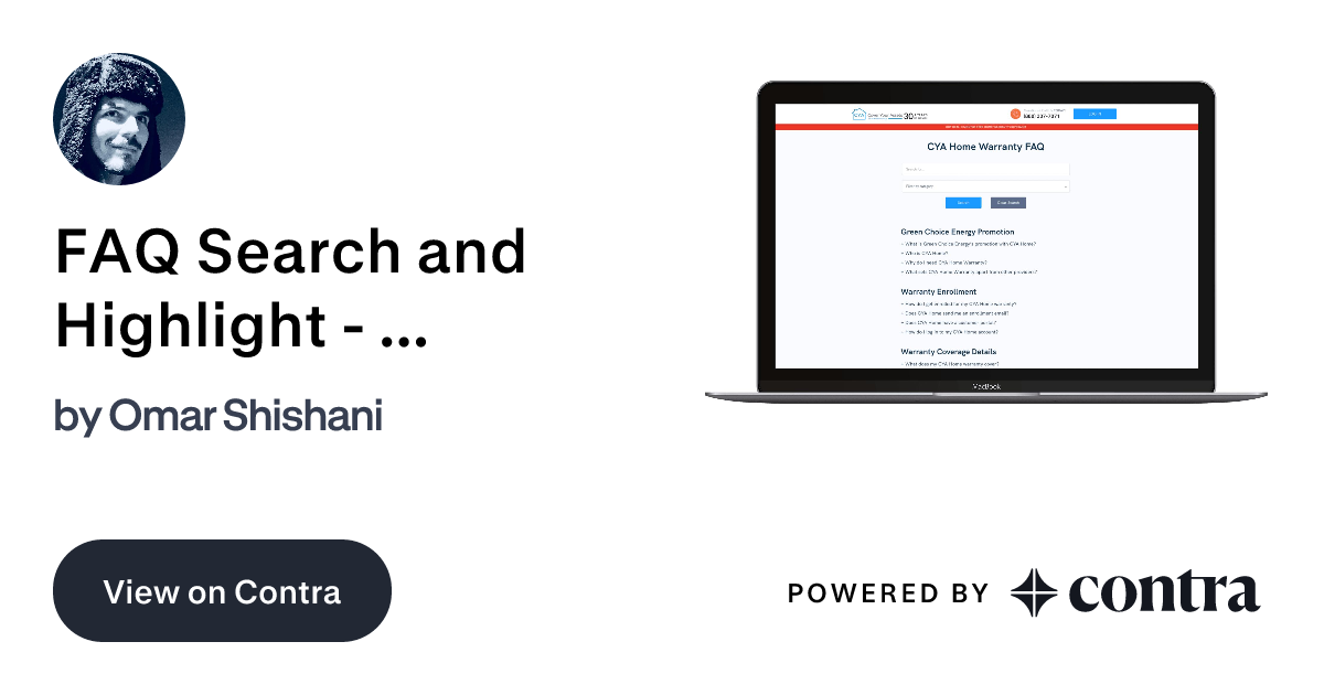 FAQ Search and Highlight - Web Application by Omar Shishani