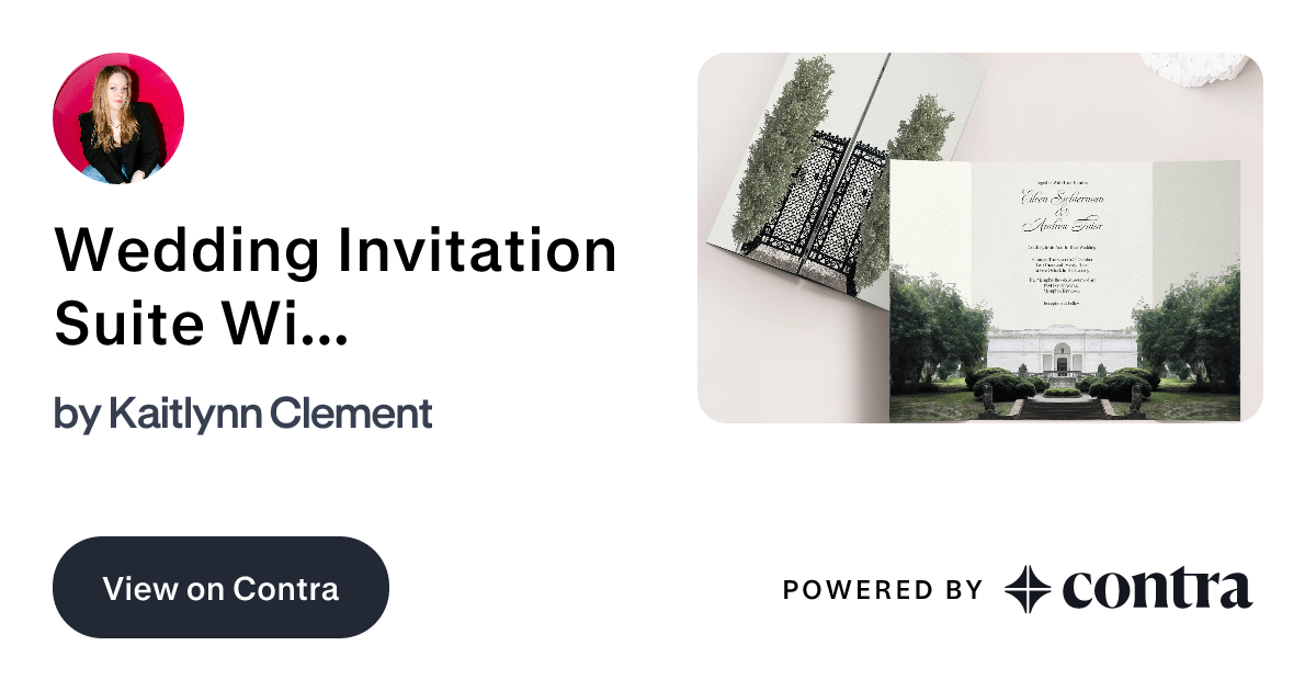 Wedding Invitation Suite With Custom Venue Illustration by Kaitlynn Clement