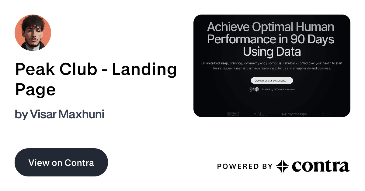 Peak Club - Landing Page by Visar Maxhuni
