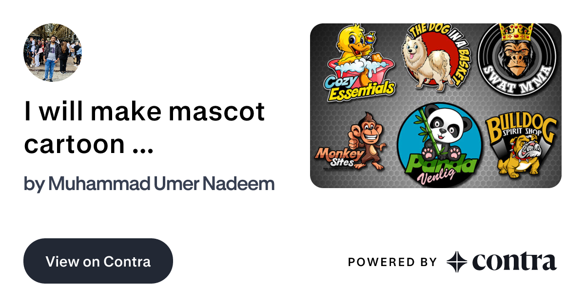 I will make mascot cartoon character by Muhammad Umer Nadeem