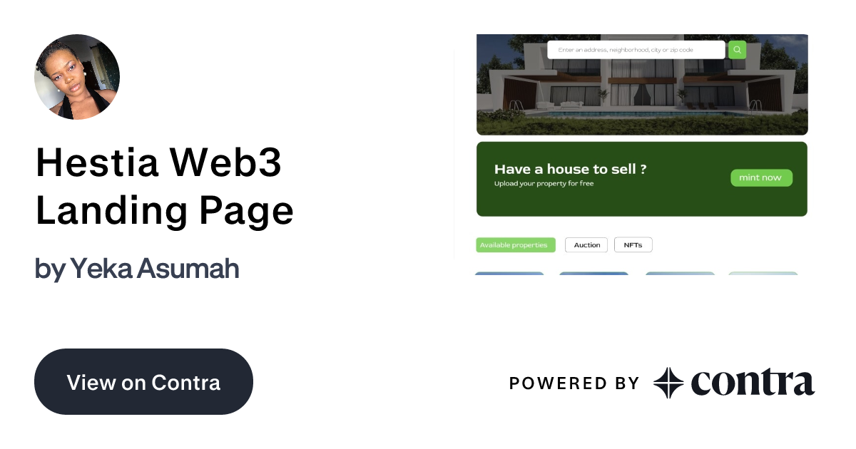 Hestia Web3 Landing Page by Yeka Asumah