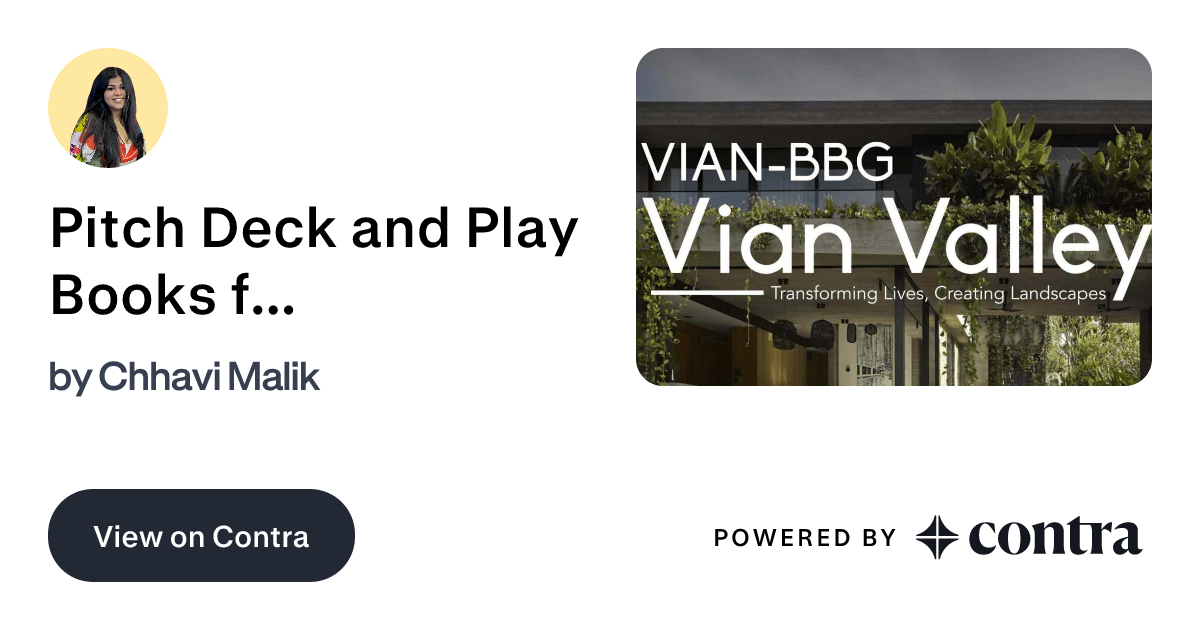Pitch Deck and Play Books for Vian by Chhavi Malik