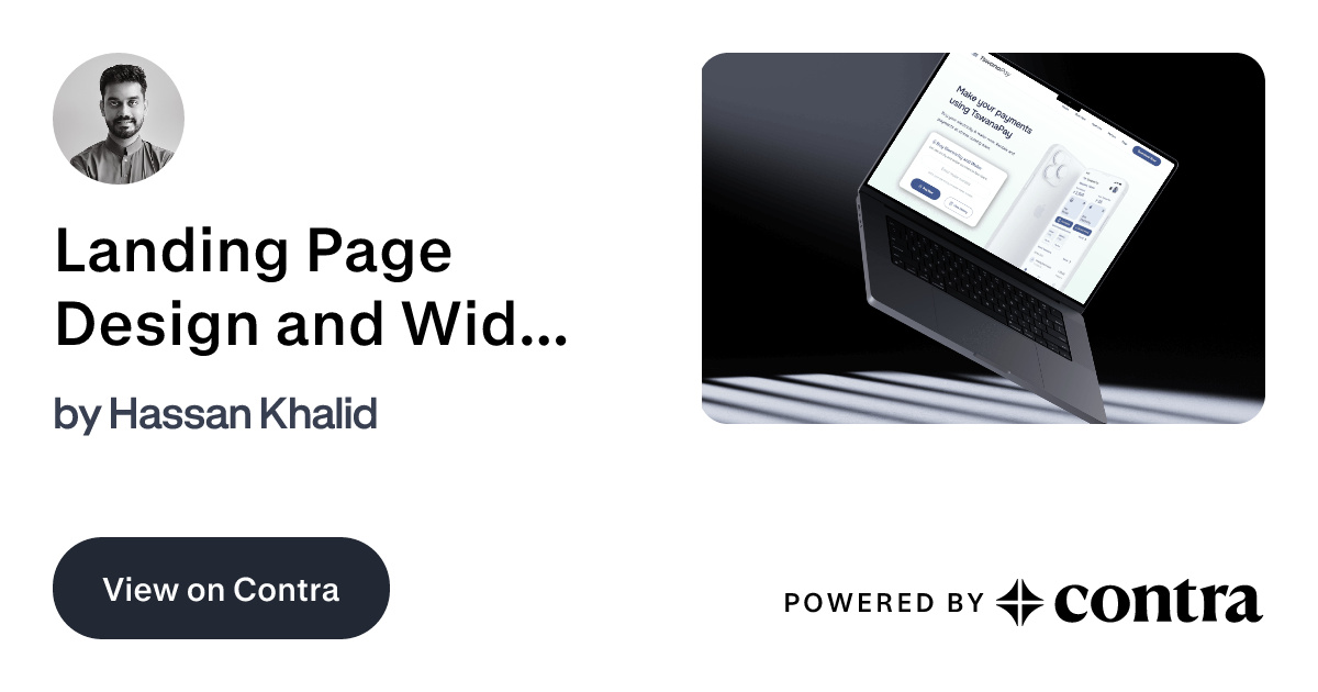 Landing Page Design and Widget UI UX by Hassan Khalid