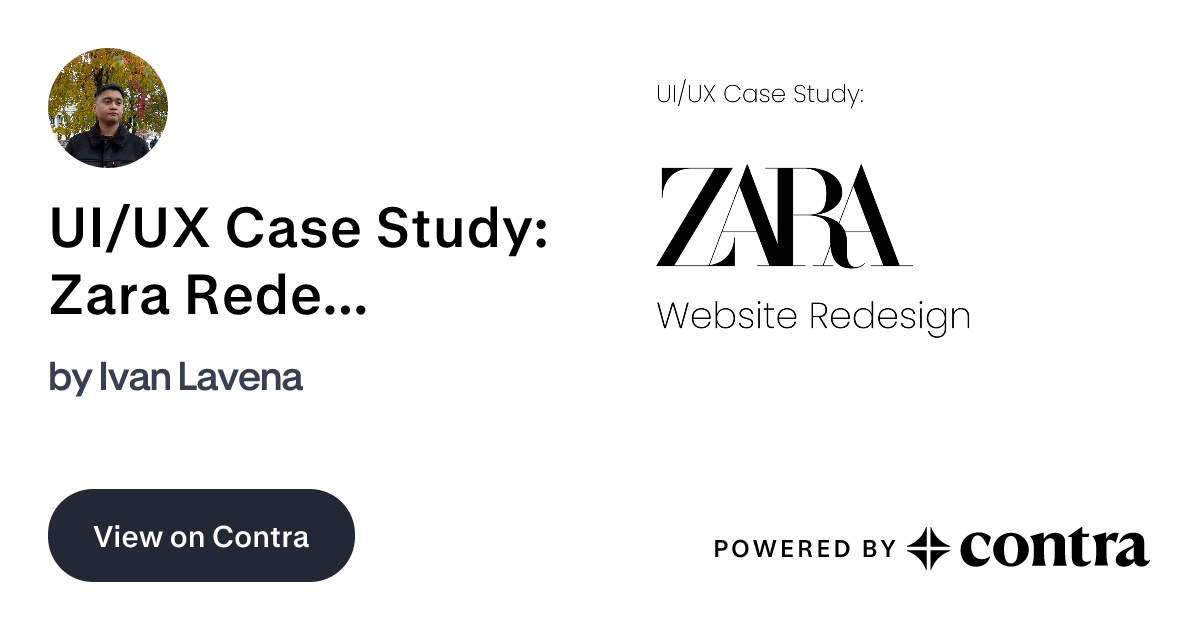 UI/UX Case Study: Zara Redesign on Behance by Ivan Lavena