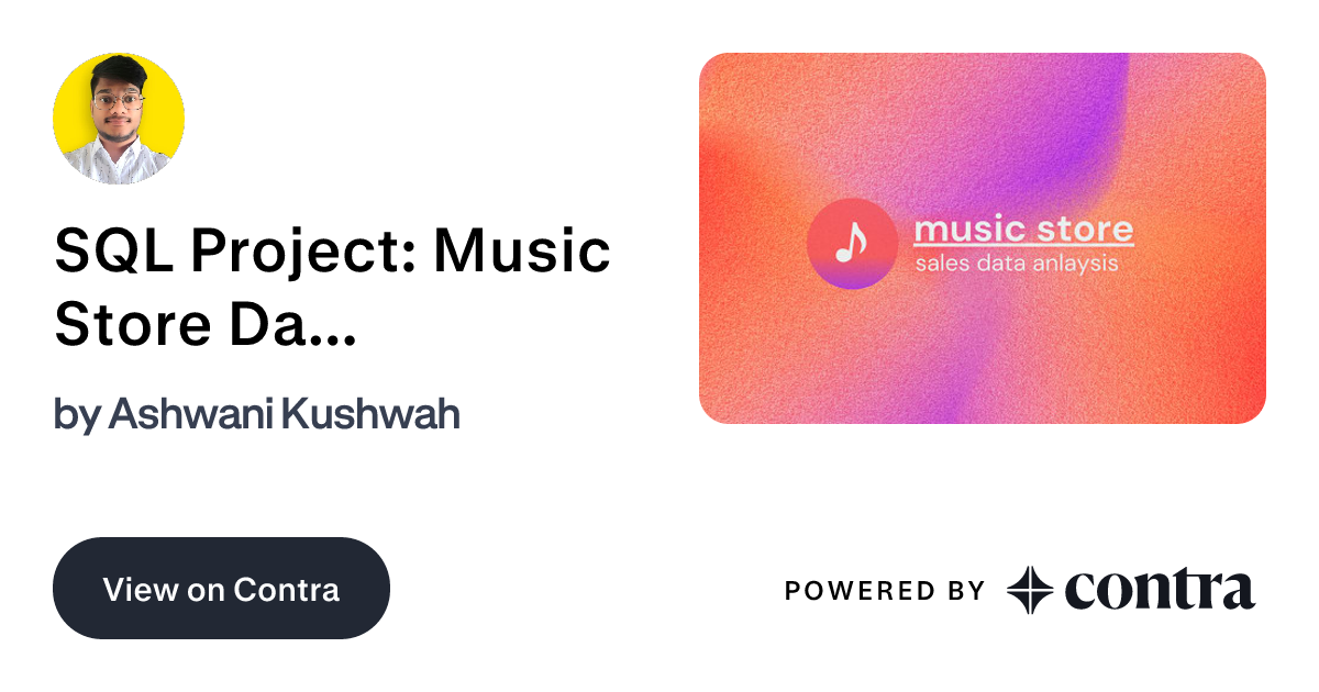 SQL Project: Music Store Data Analysis [EDA] by Ashwani Kushwah