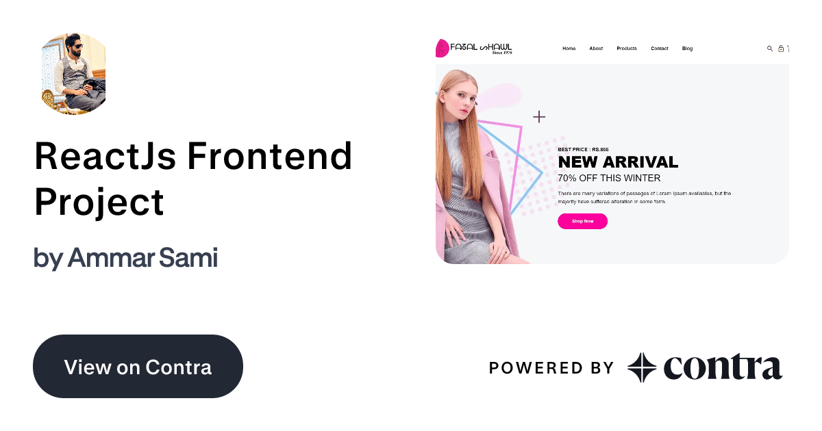 Reactjs Frontend Project By Ammar Sami