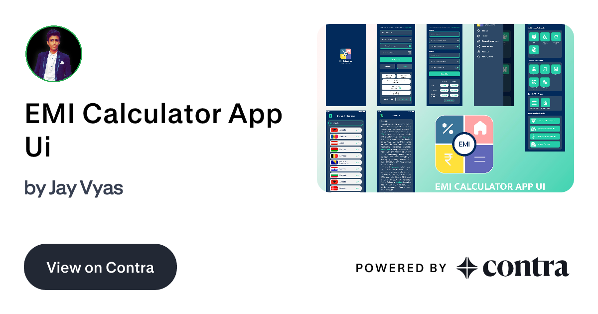 EMI Calculator App Ui by Jay Vyas