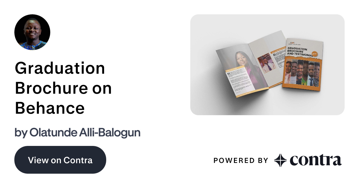 Graduation Brochure on Behance by Olatunde Alli-Balogun