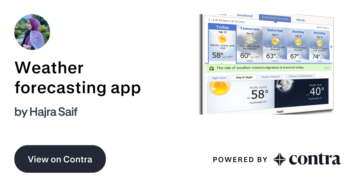 Weather forecasting app by Hajra Saif