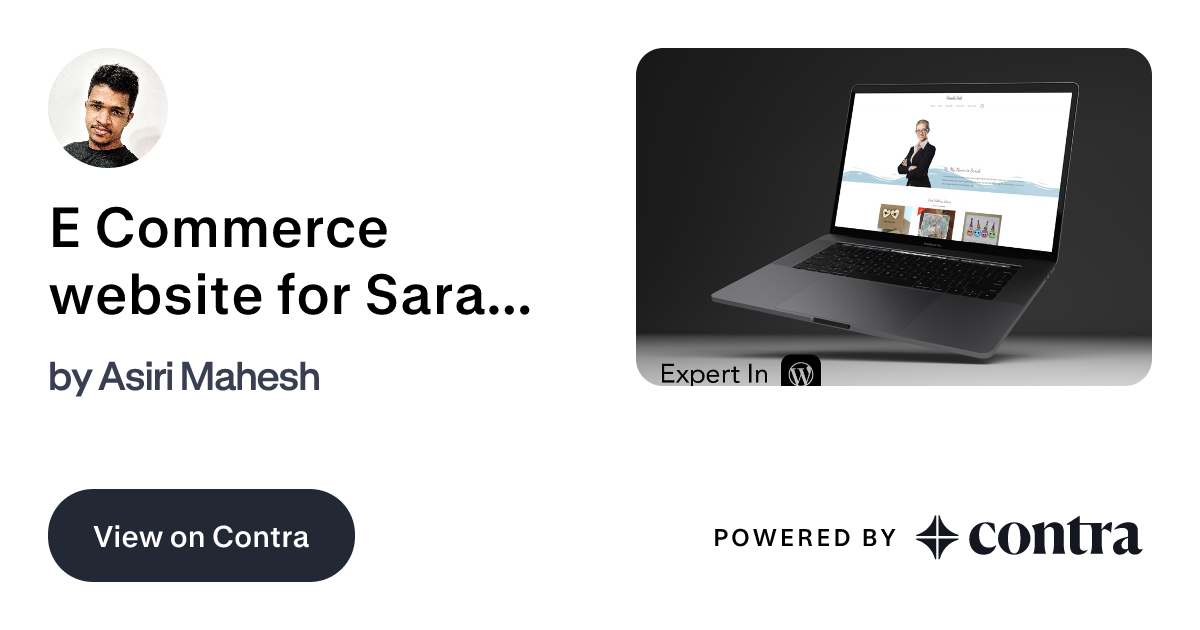 E Commerce website for Sarah Sale by Asiri Mahesh