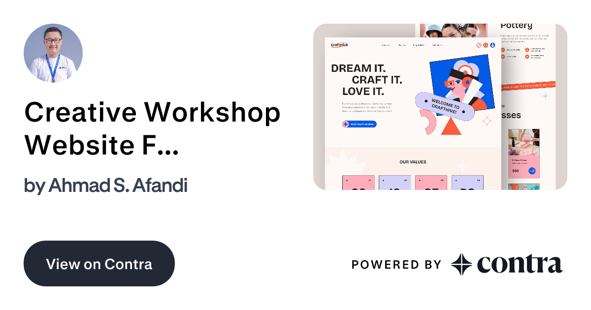 Creative Workshop Website Framer & Webflow by Ahmad S. Afandi
