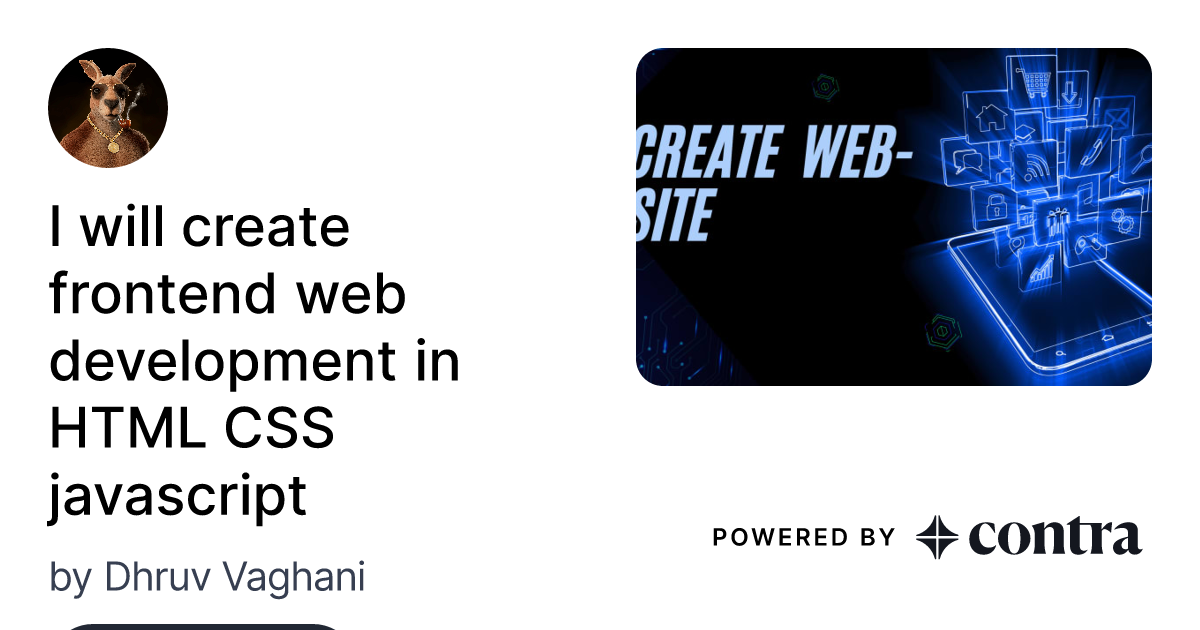 I Will Create Frontend Web Development In Html Css Javascript By Dhruv Vaghani