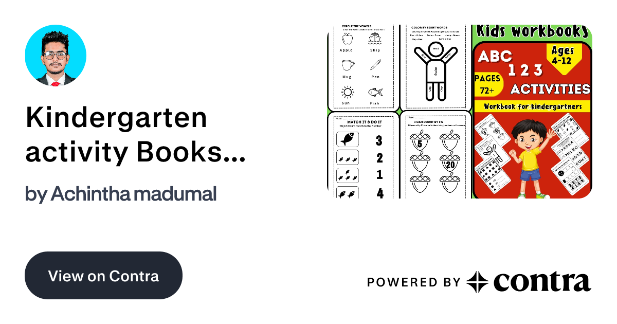 Kindergarten activity Books for kids by Achintha madumal