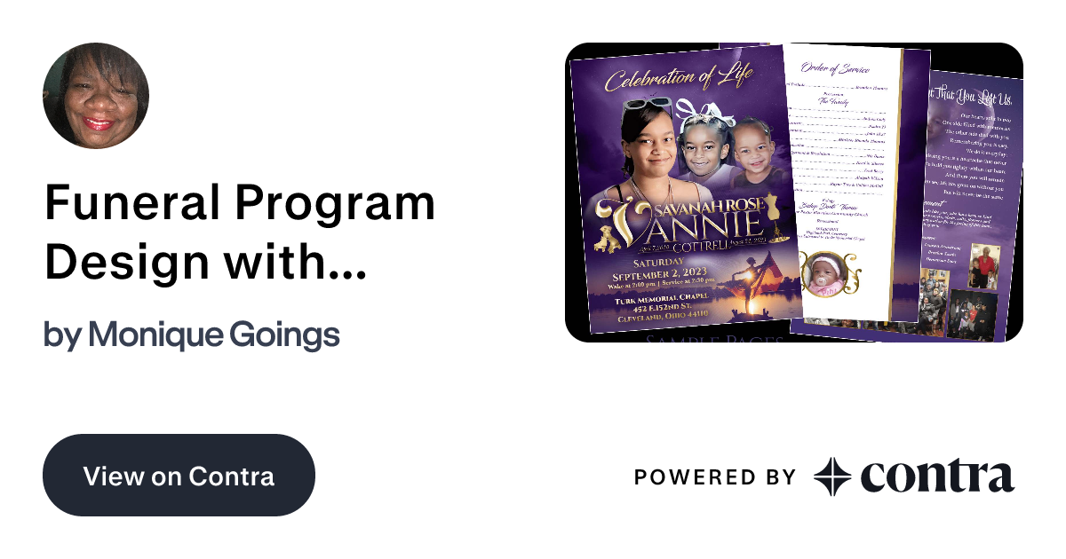 Funeral Program Design with Personal Touch by Monique Goings