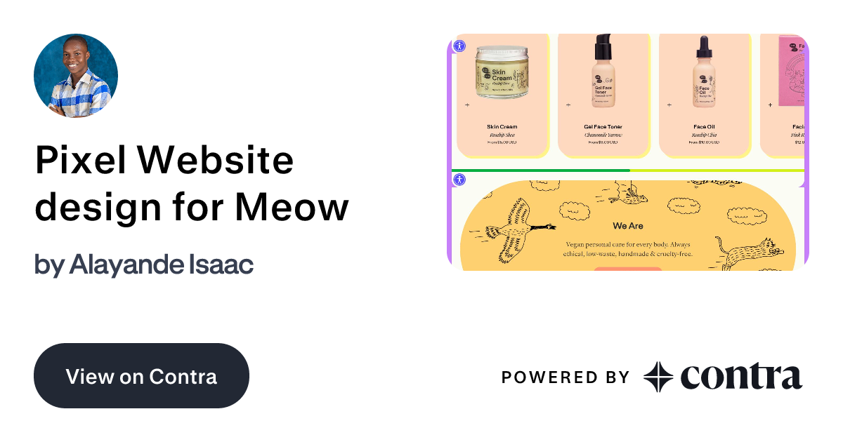 Pixel Website design for Meow by Alayande Isaac