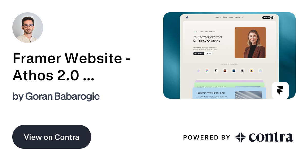 Framer Website - Athos 2.0 Premium Portfolio Template by Goran Babarogic