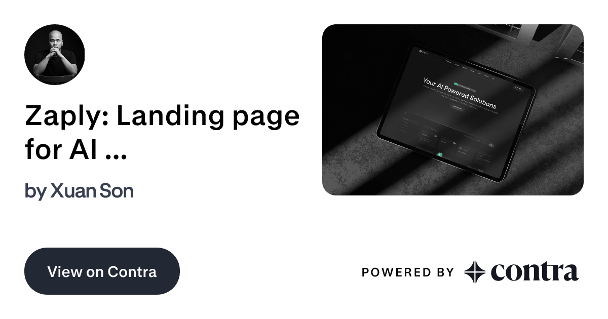 Zaply: Landing page for AI agency by Son Nguyen Xuan