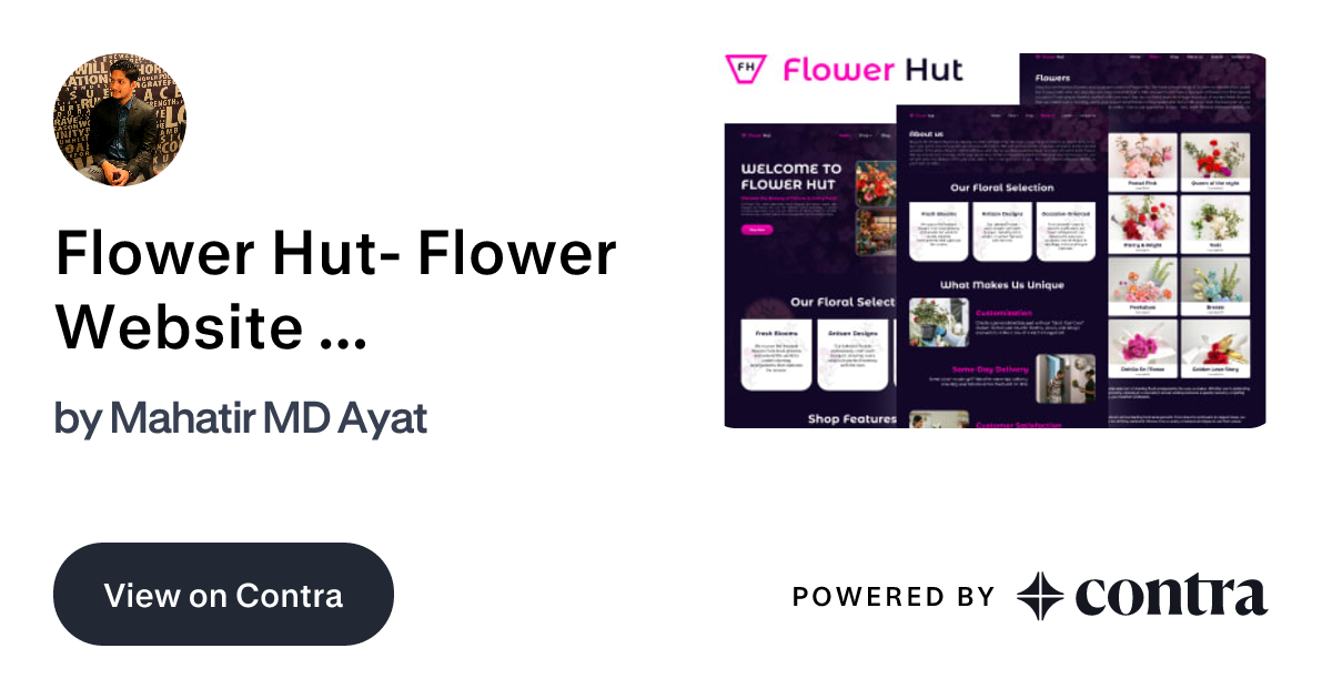Flower Hut- Flower Website Figma Template by Mahatir MD Ayat