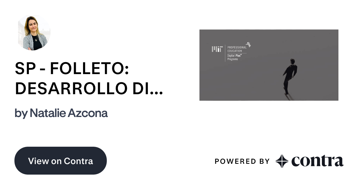 SP - BROCHURE - MANAGEMENT DEVELOPMENT (MIT PE COURSE) by Natalie Azcona