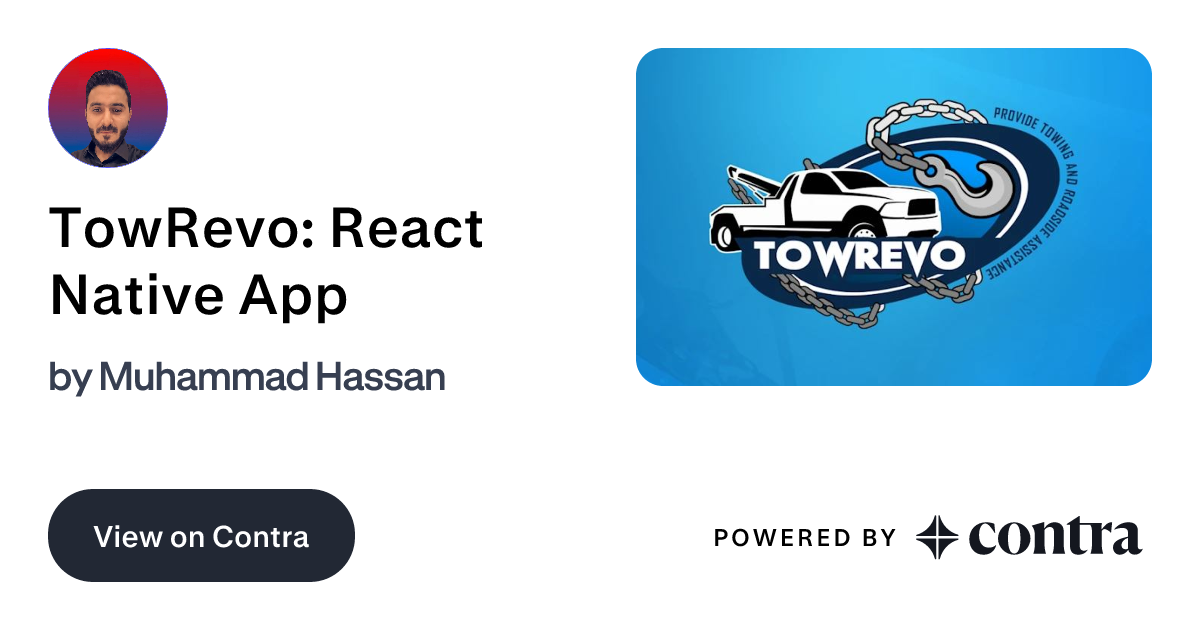 TowRevo: React Native App by Muhammad Hassan
