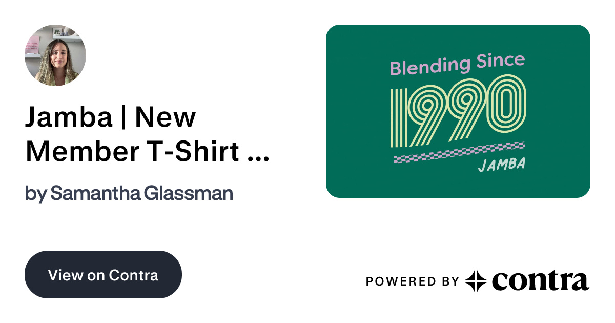Jamba | New Member T-Shirt Designs by Samantha Glassman