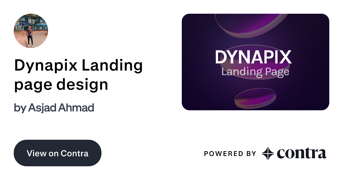 Dynapix Landing page design by Asjad Ahmad