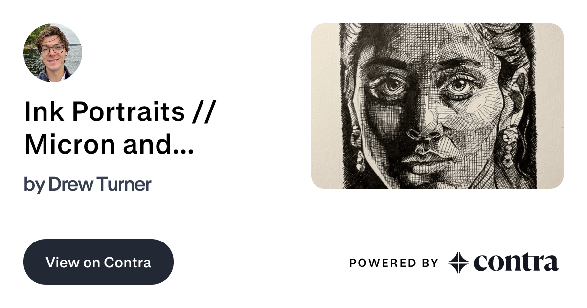 Ink Portraits // Micron and Gel Pens by Drew Turner