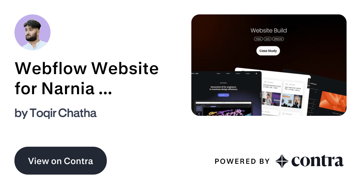 Webflow Website for Narnia Labs by Toqir Chatha