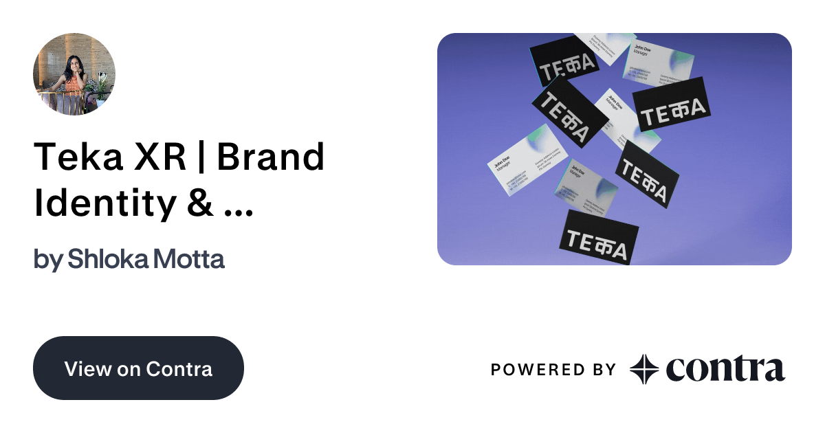Teka XR | Brand Identity & Website by Shloka Motta