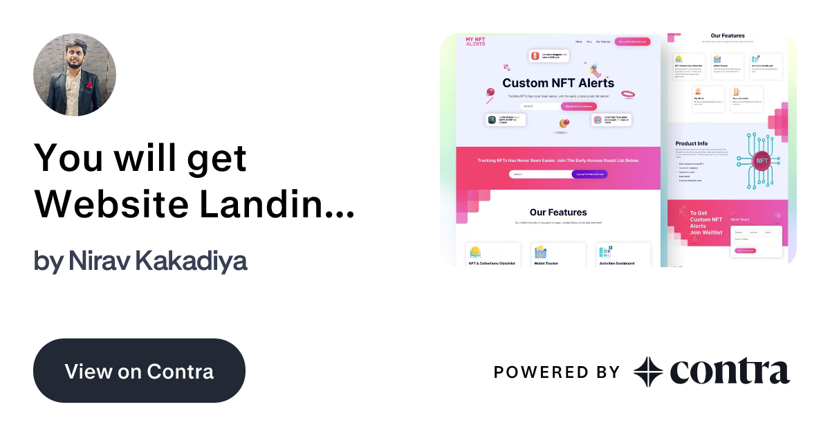 You will get Website Landing Page UI UX design in Figma | Websit by Nirav Kakadiya