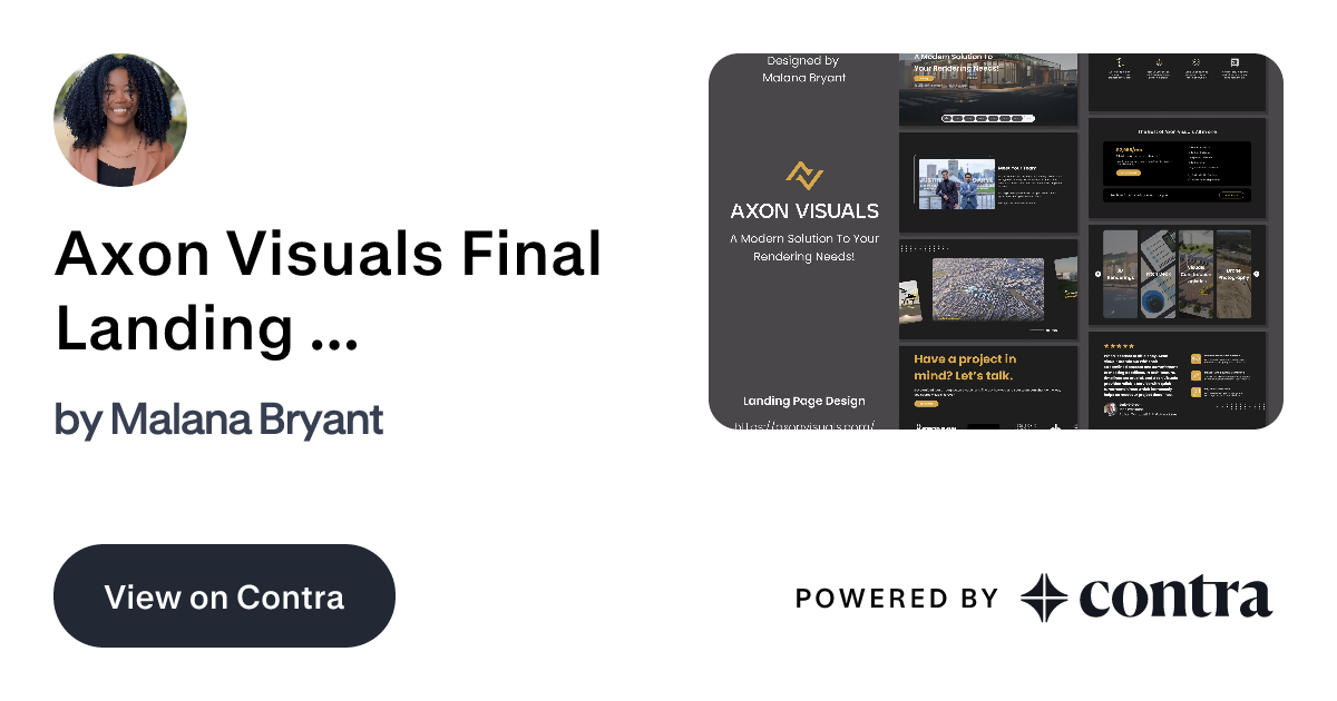 Axon Visuals Final Landing Page Design by Malana Bryant