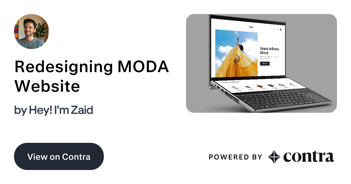 Redesigning MODA Website by Hey! I'm Zaid