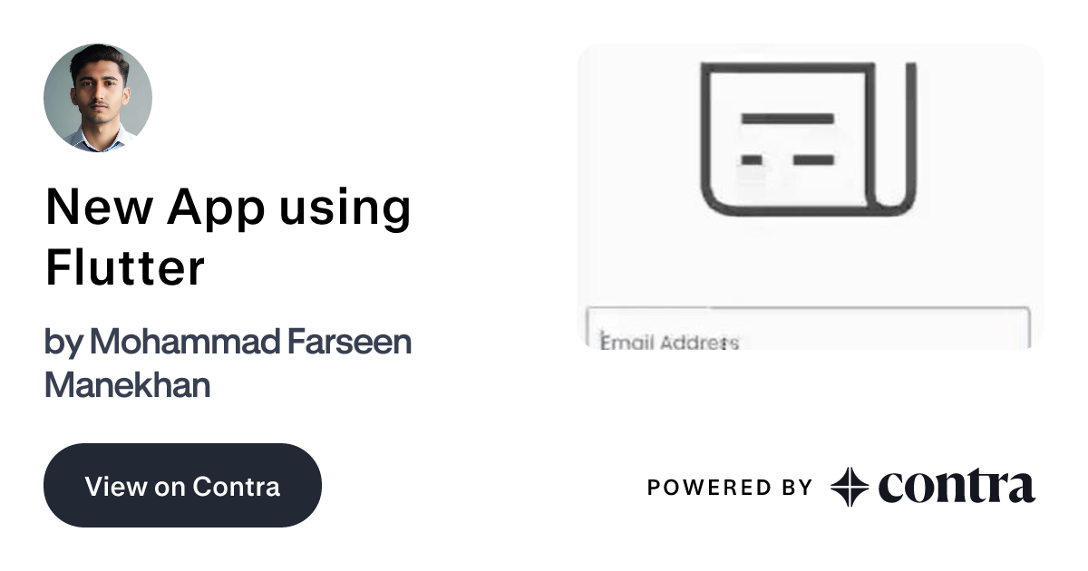 New App using Flutter by Mohammad Farseen Manekhan