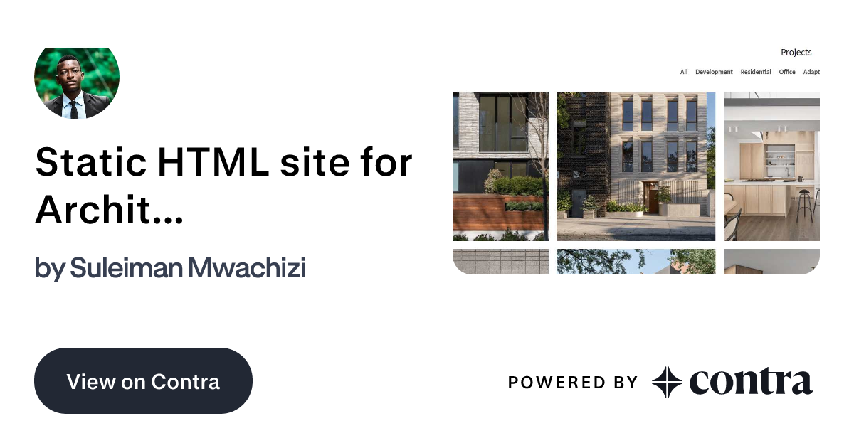 Static HTML site for Architectural Firm - StudiosC by Suleiman Mwachizi