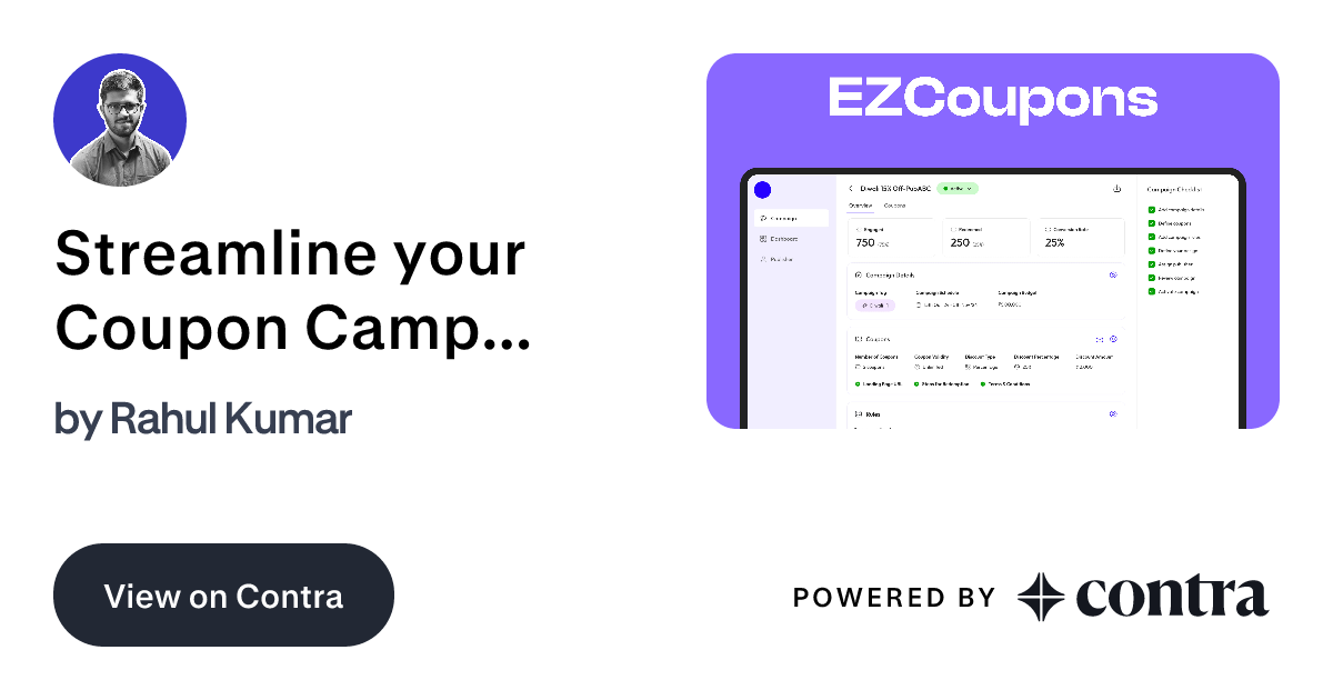 Streamline your Coupon Campaigns with EzCoupon by Rahul Kumar